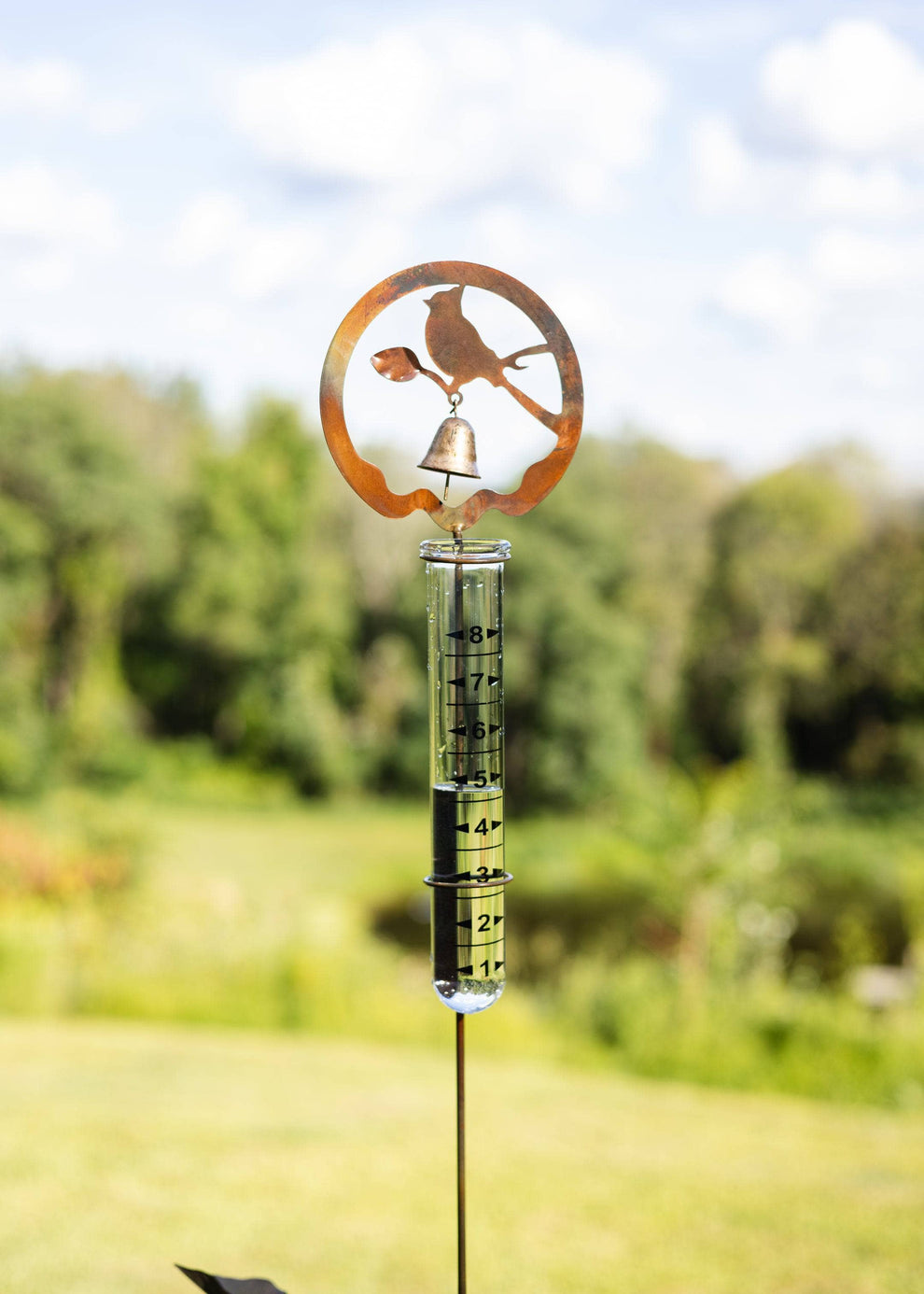 Rain Gauge Stake - Flamed Bird – Happy Gardens
