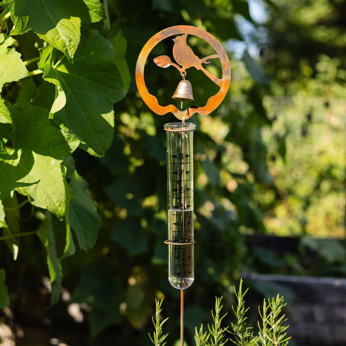 Rain Gauge Stake - Flamed Bird – Happy Gardens