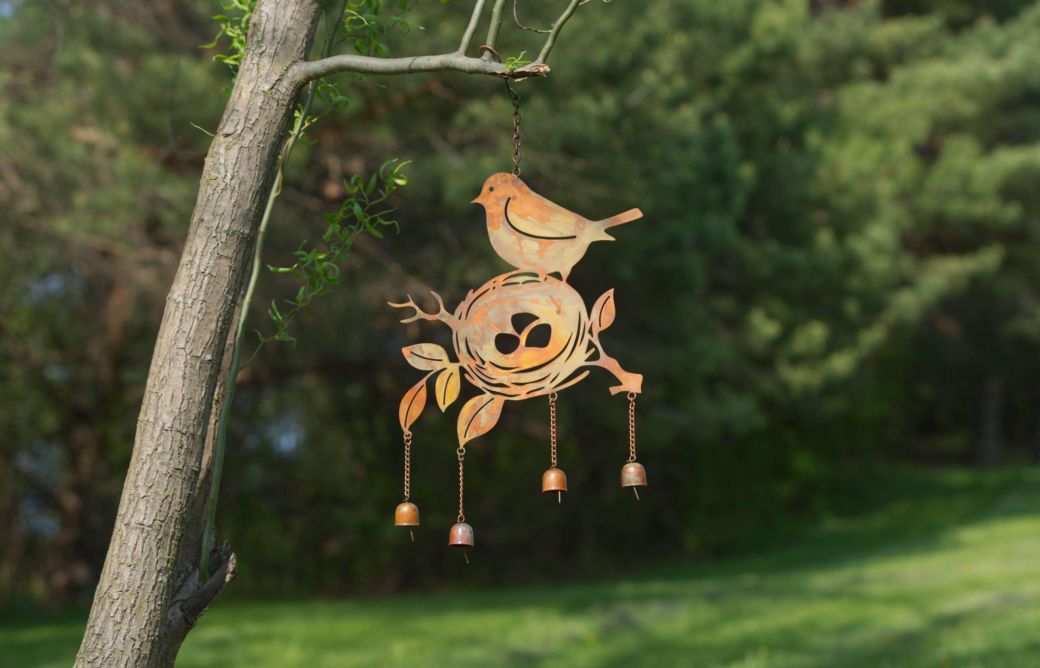 Bird on Nest Flamed Wind Chime