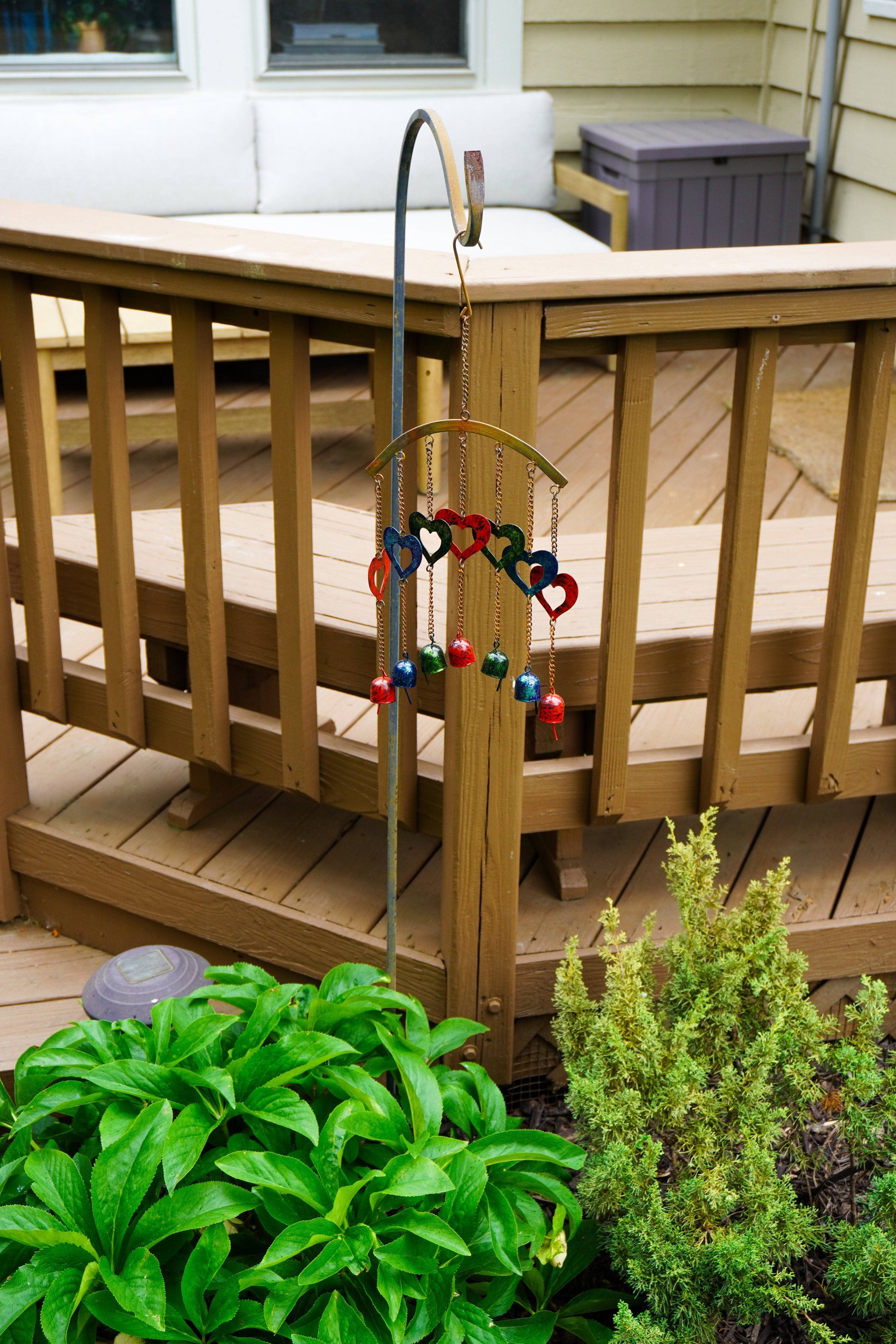 Multicolor Hearts on Arch Wind Chime