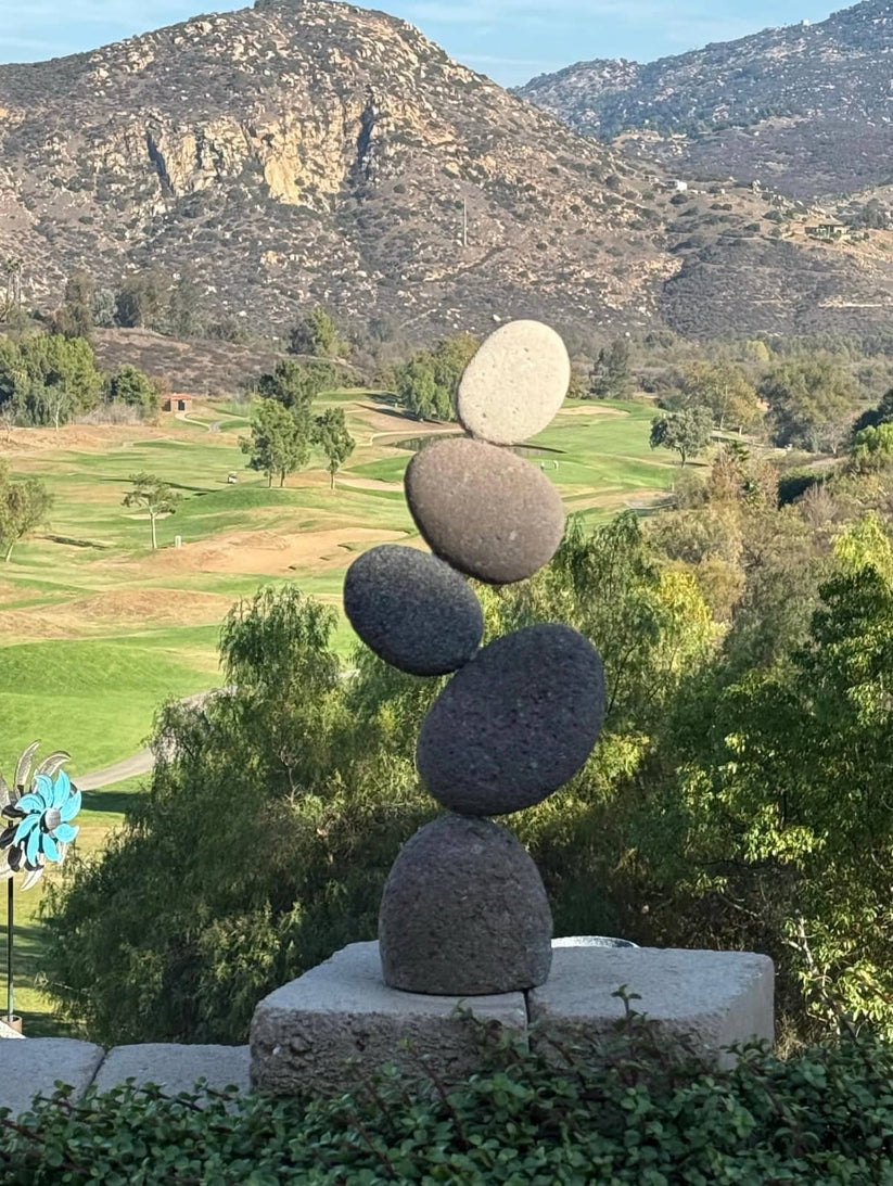 19” Flat Stone Cairn – Happy Gardens