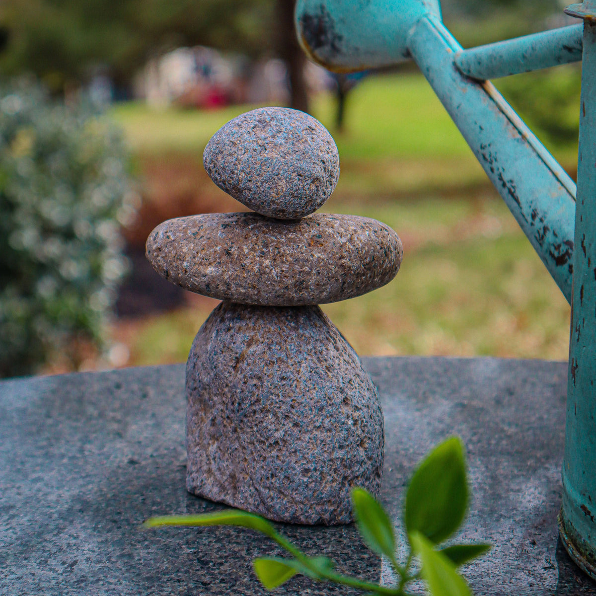 3 Stone Cairn Garden Statue