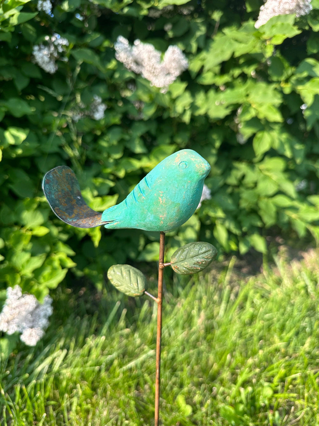 Teal Bird Plant Pick