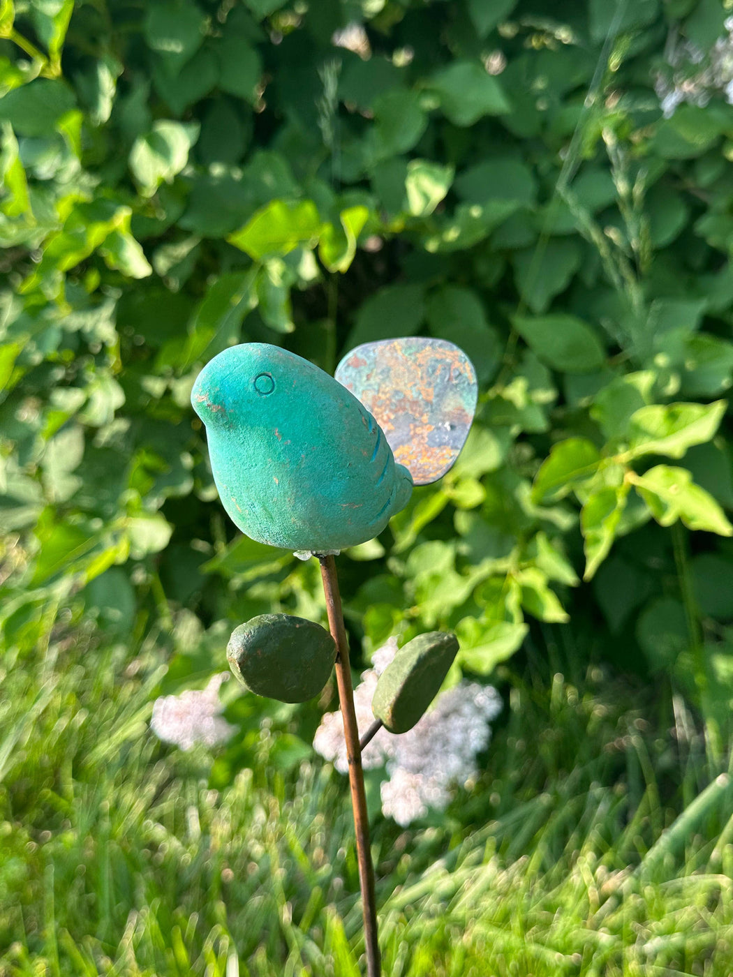 Teal Bird Plant Pick