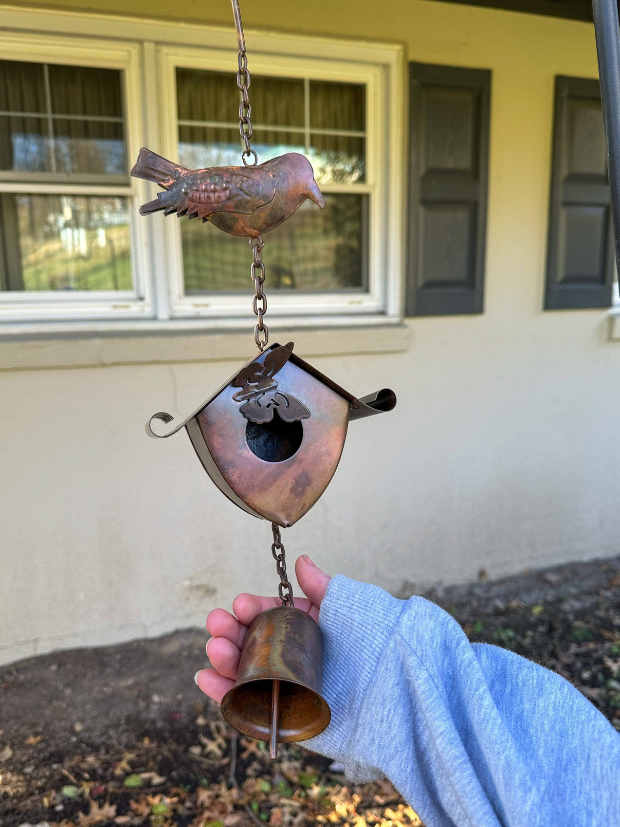 Bird, Birdhouse and Bell Hanging Chime – Happy Gardens