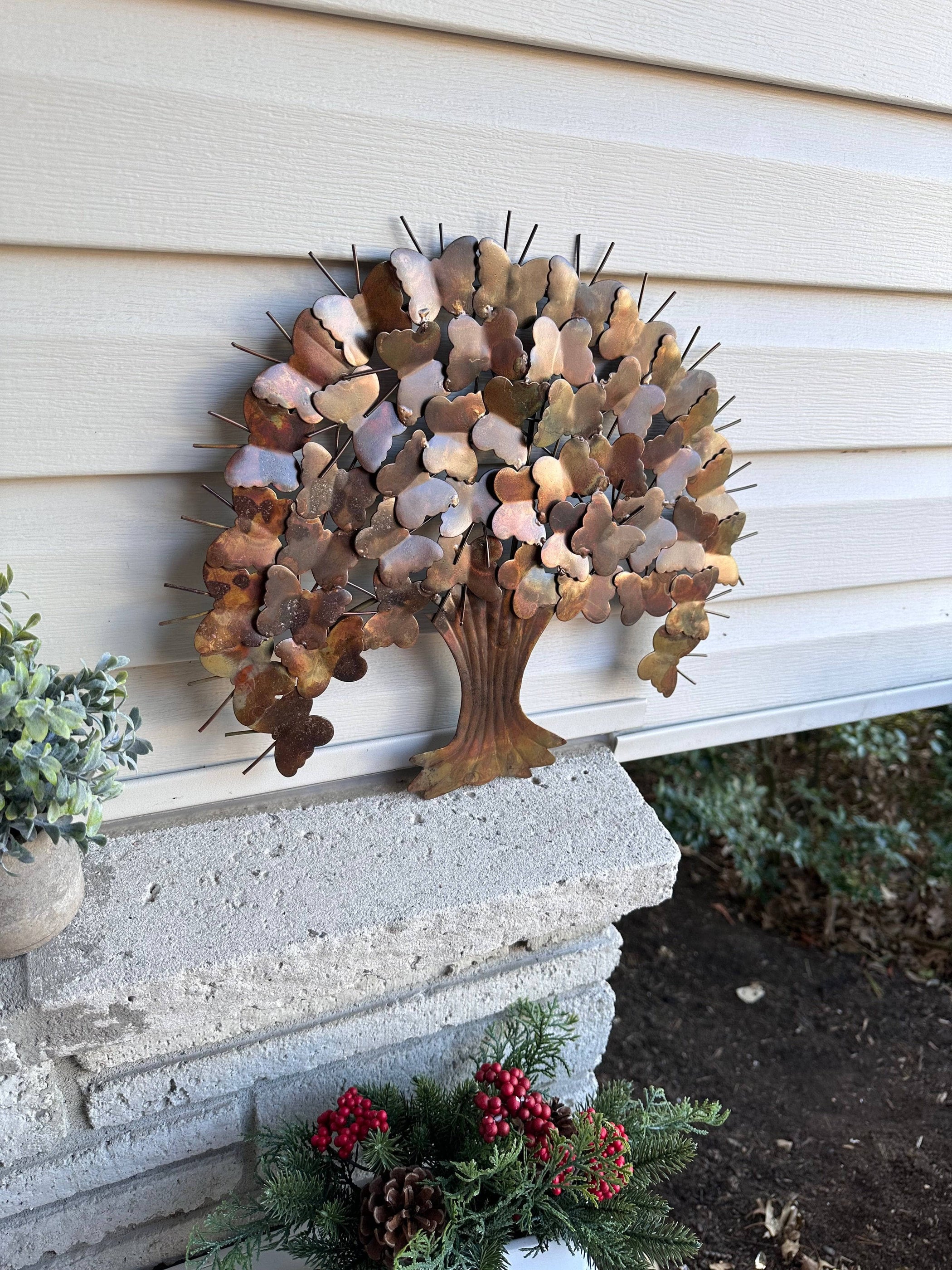 Butterfly Tree Wall Decor, Flamed, 15"