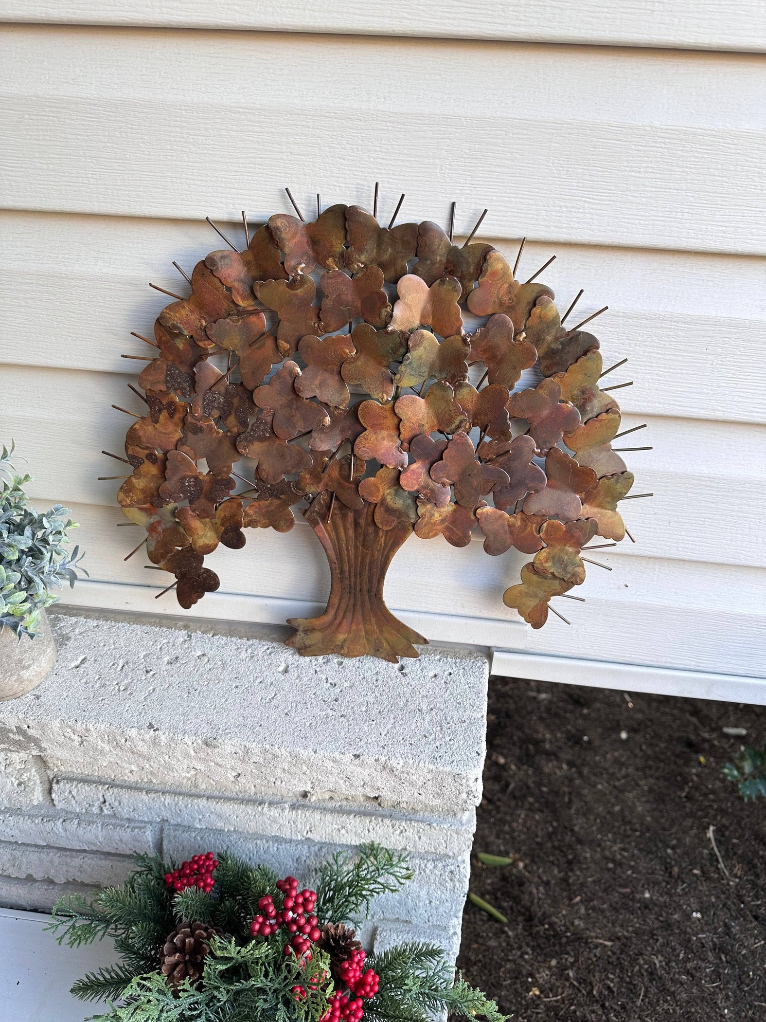 Butterfly Tree Wall Decor, Flamed, 15"