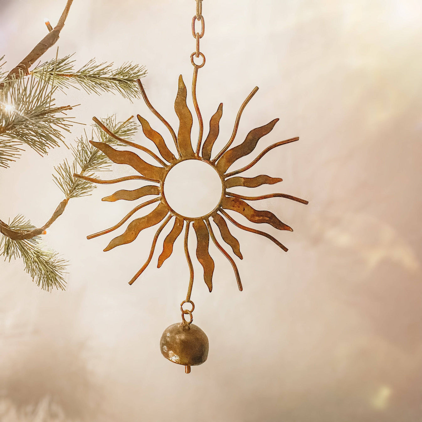 Sun With Bell Hanging Ornament – Happy Gardens