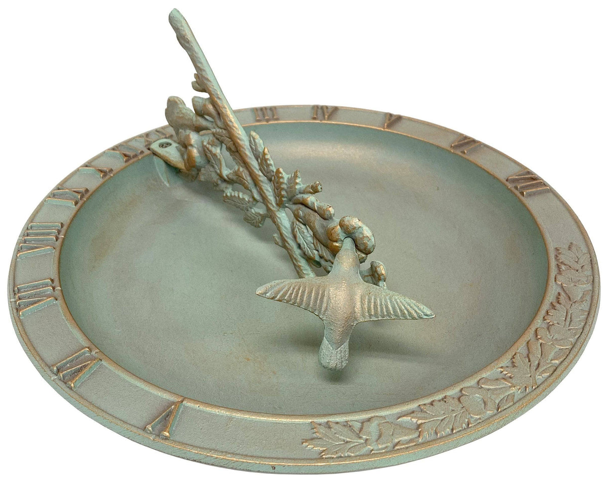Sundial Bird Bath - Aluminium Huimmingbird