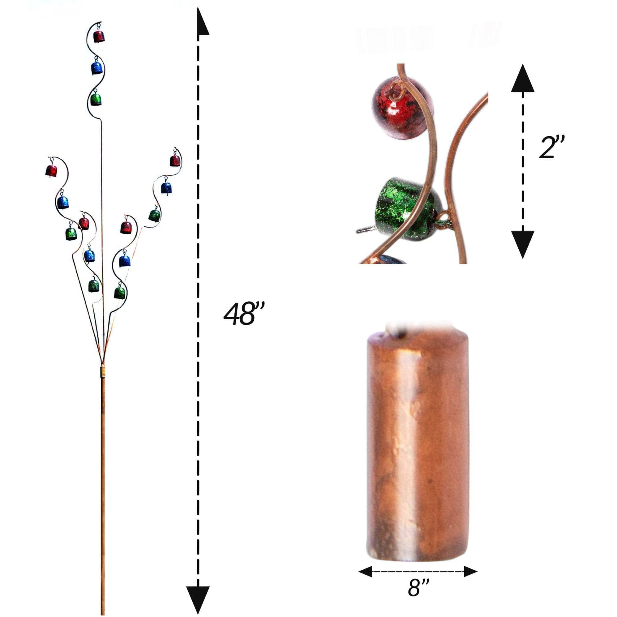 Garden Stake - Bell Spiral Multicolor