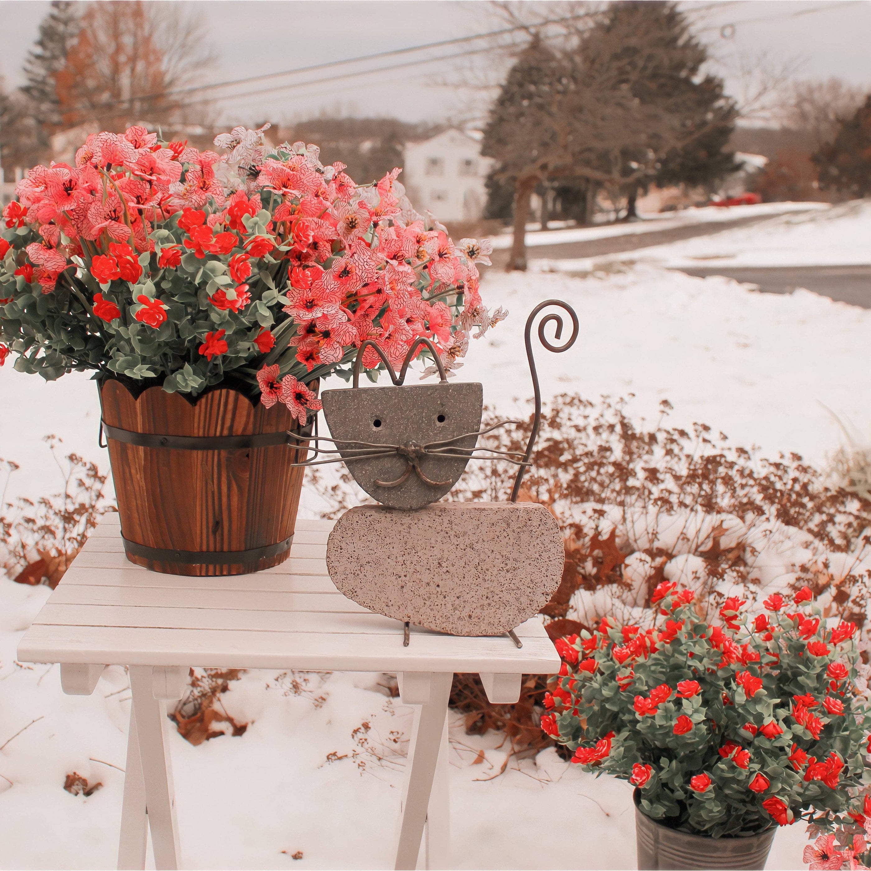 Cat River Stone Critter Garden Statue