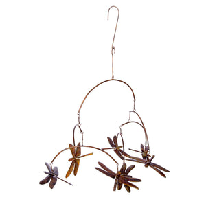 Flamed Dragonflies Hanging Mobile Ornament