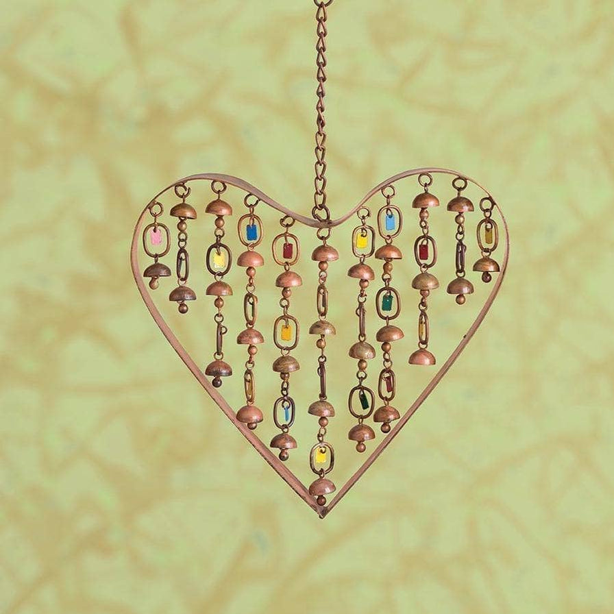 9" Heart with Dangles Ornament Wind Chime - New item!
