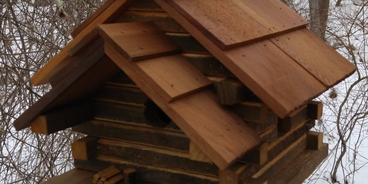 Rustic Log Cabin Bird House