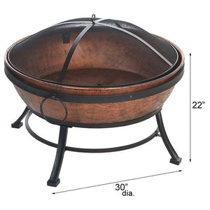 Fire Bowl - Steel For Outdoors With Screen