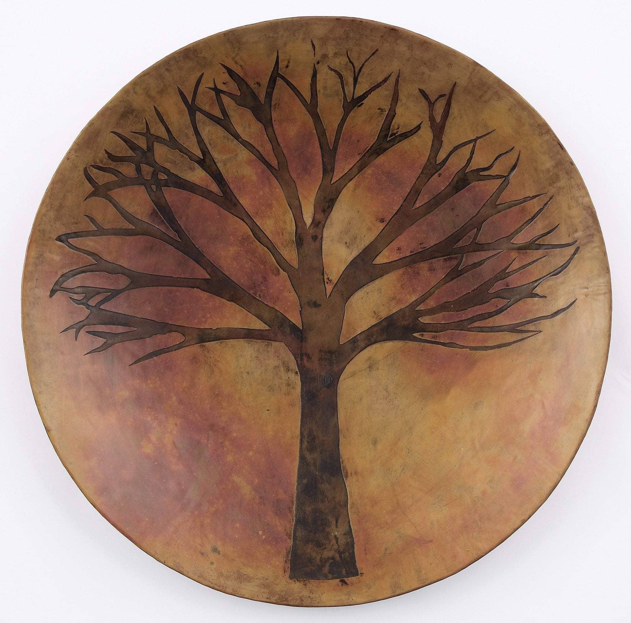 12" Flamed Tree Wall Disc